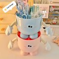 1. Big Eye Pen Holder & Desk Student Stationery Storage Box with Large ...