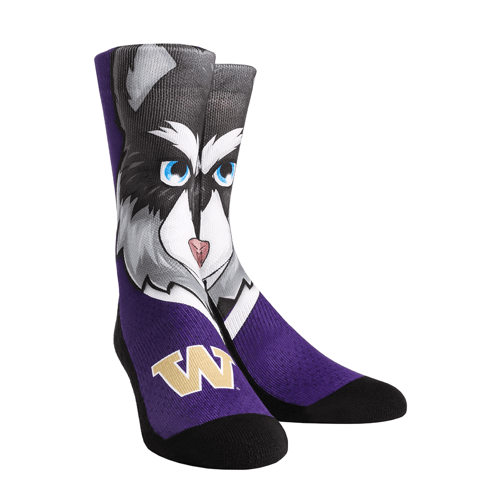 Rock Em Elite Washington Huskies - Harry the Husky Licensed Crew Socks ...