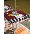 Chef Gourmet Square Outdoor Tablecloth with Umbrella Hole Red Plaid ...