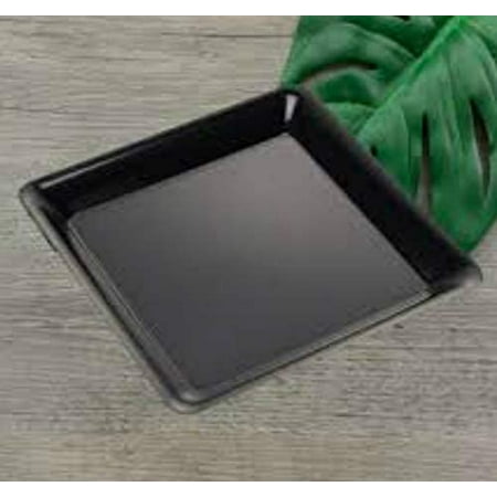 4 12" Square Black Plastic Trays Heavy Duty Plastic Serving Tray 12" x ...