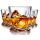 Set of 6 Twist Whiskey Glass - Lead Free Crystal Old Fashioned Glasses ...