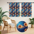 Basketball and Fire Blue Pattern Blackout Curtains,Triple Weaved Fabric ...