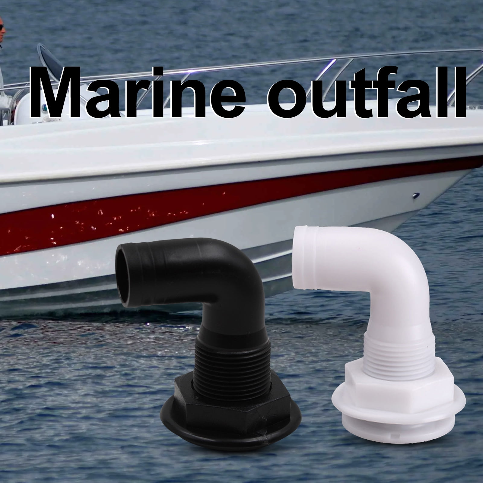 Boat Drain Tube with Check Valve Multi-functional ABS 90 Degree Right ...