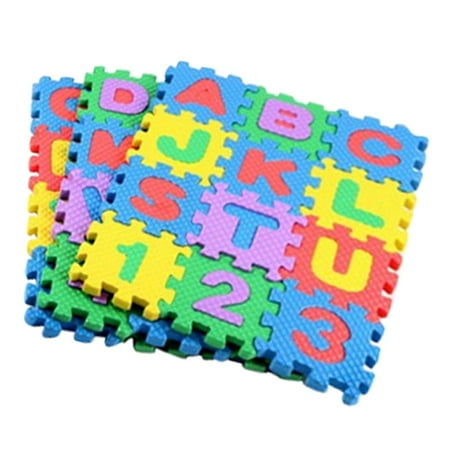 Kids Foam Puzzle Floor Play Mat with Numbers & Alphabets, 36 Tiles ...