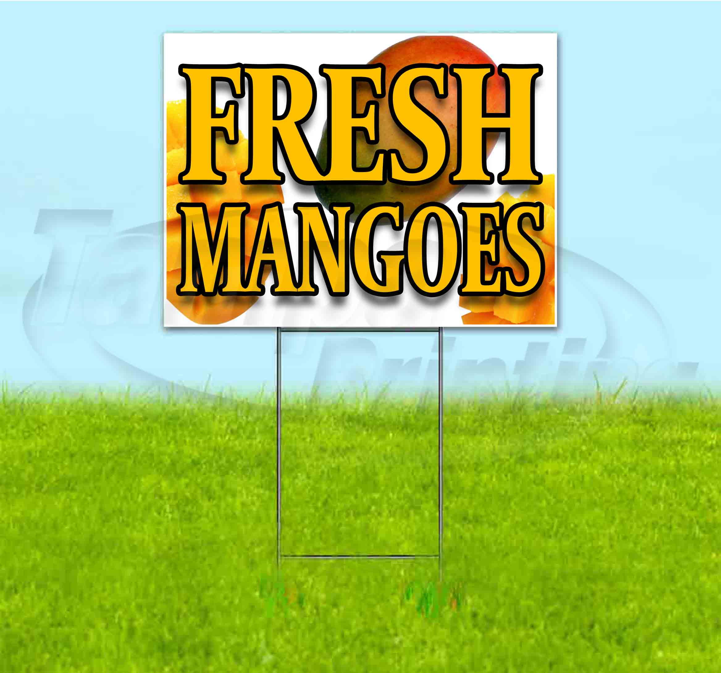 Fresh Mangoes (18" x 24") Yard Sign, Includes Metal Step Stake ...