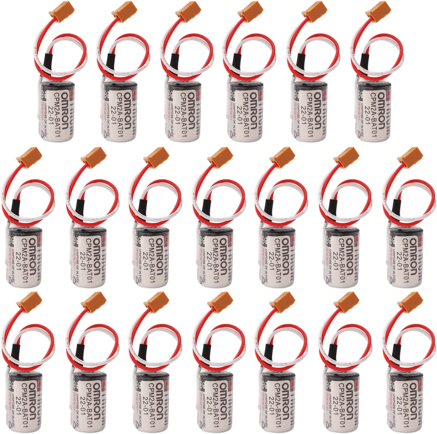 20-Pack CPM2A-BAT01 ER3V 3.6V 1000mAh PLC Battery for OMRON CPM2A CQM1H ...