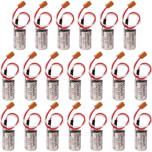 20-Pack CPM2A-BAT01 ER3V 3.6V 1000mAh PLC Battery for OMRON CPM2A CQM1H PLC Spare Memory ...