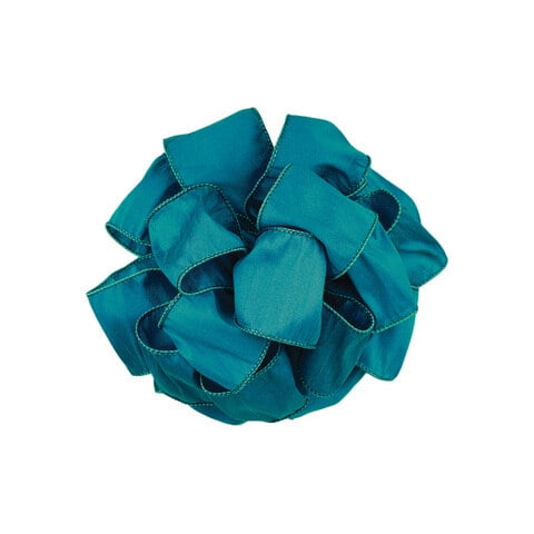 Wired Edged Anisha Dupioni Silky Deep Teal Color Ribbon 2 1/2" - 10 ...
