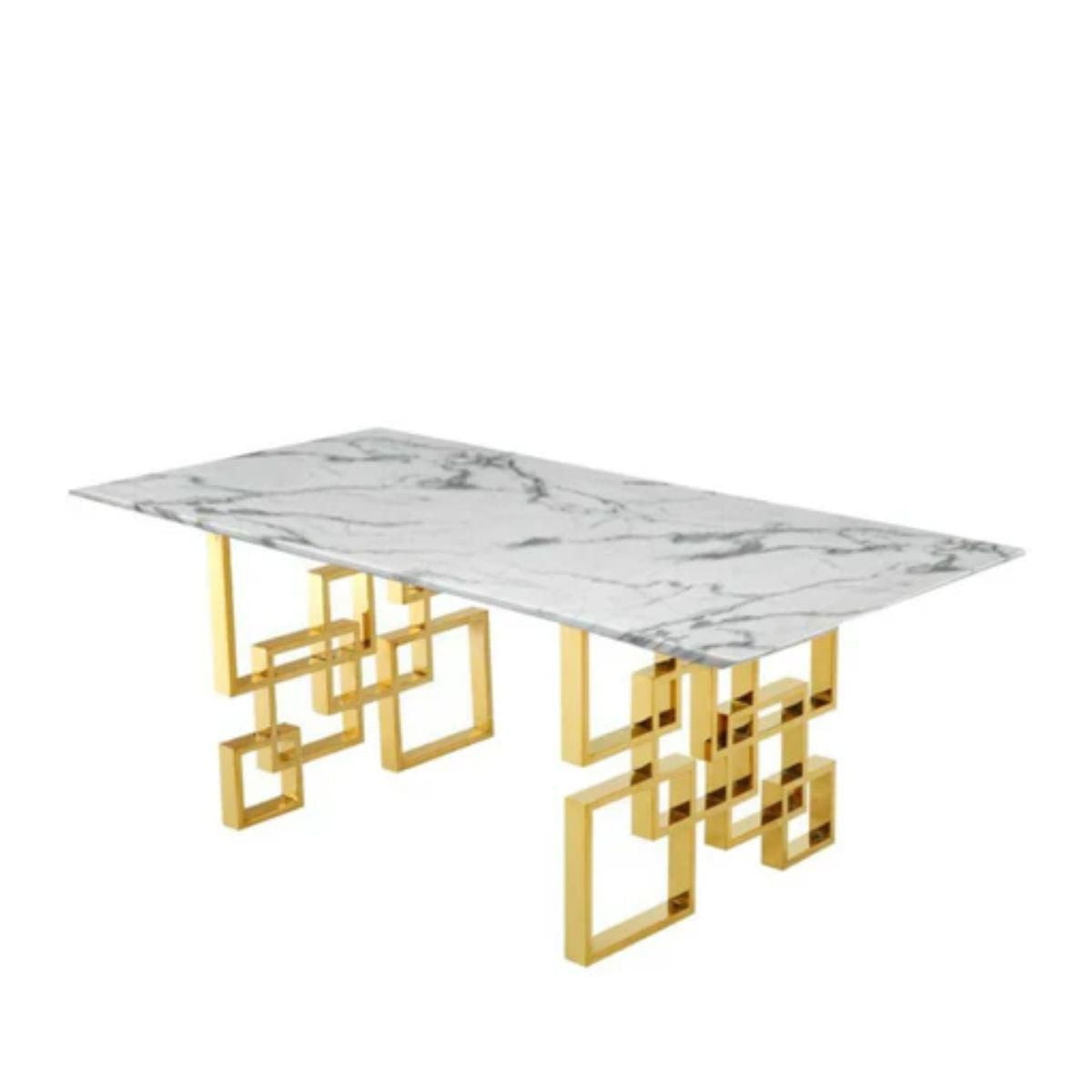 Click here for Take Me Home Furniture Dia Gold Marble Dining Tabl... prices