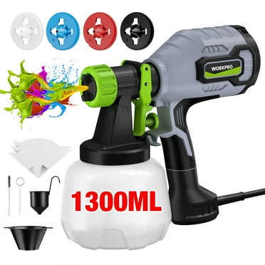 HYCHIKA 700W Electric HVLP Paint Sprayer, 1200ml Tank, 3 Patterns, 4 ...