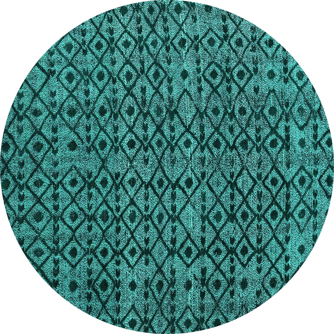Ahgly Company Indoor Round Oriental Turquoise Blue Modern Area Rugs, 7 ...
