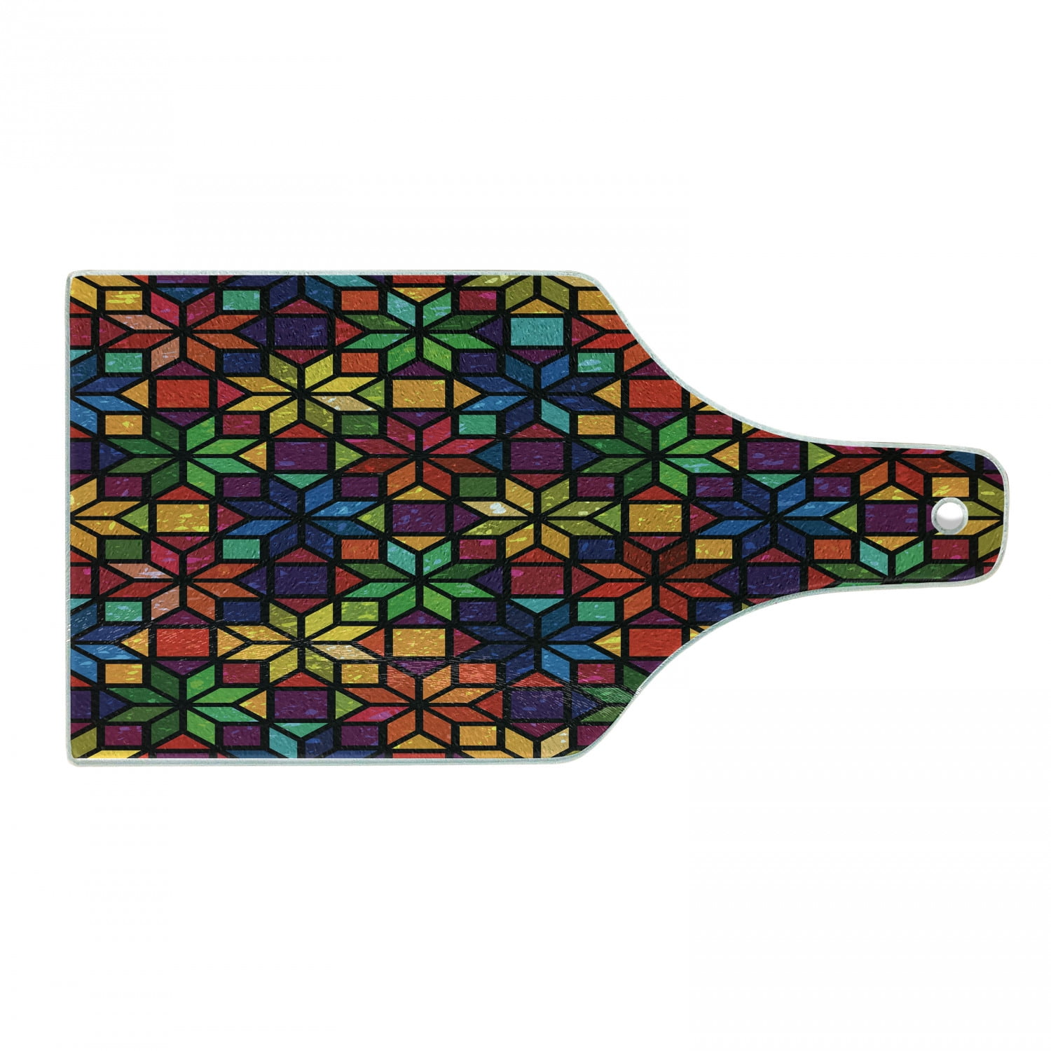 Geometric Cutting Board, Windows Glass Inspired Rainbow Colored Image ...