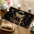 Black Poppy Moth Moon Placemats Set of 4, 12x18 Inch Floral Spring ...