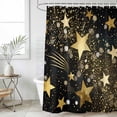 72x78 Inch Shower Curtain Yellow Golden Stars Bathroom Decor ...