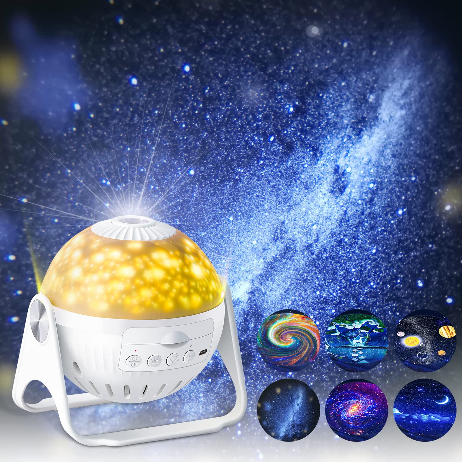Proyector planetario, proyector de galaxia 6 en 1, luz nocturna con ...