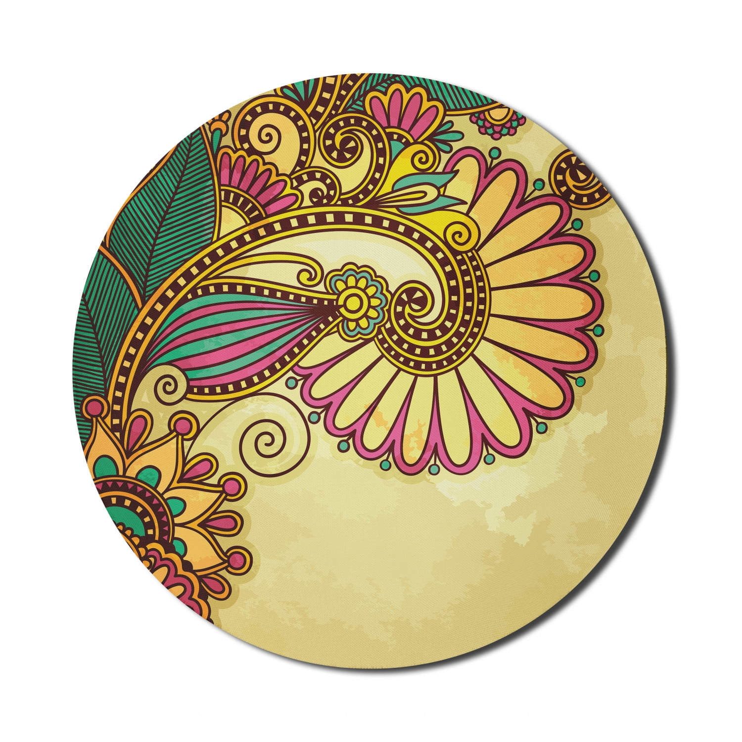 Floral Mouse Pad for Computers, Grunge Worn out Effect Background with ...