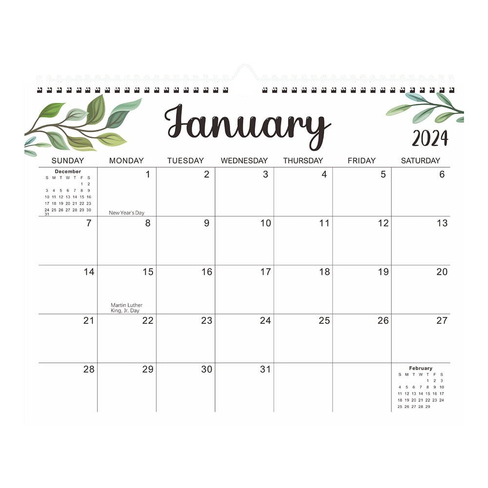 Calendario en inglés 2024-2025 Calendario pared 18 meses Calendario ...