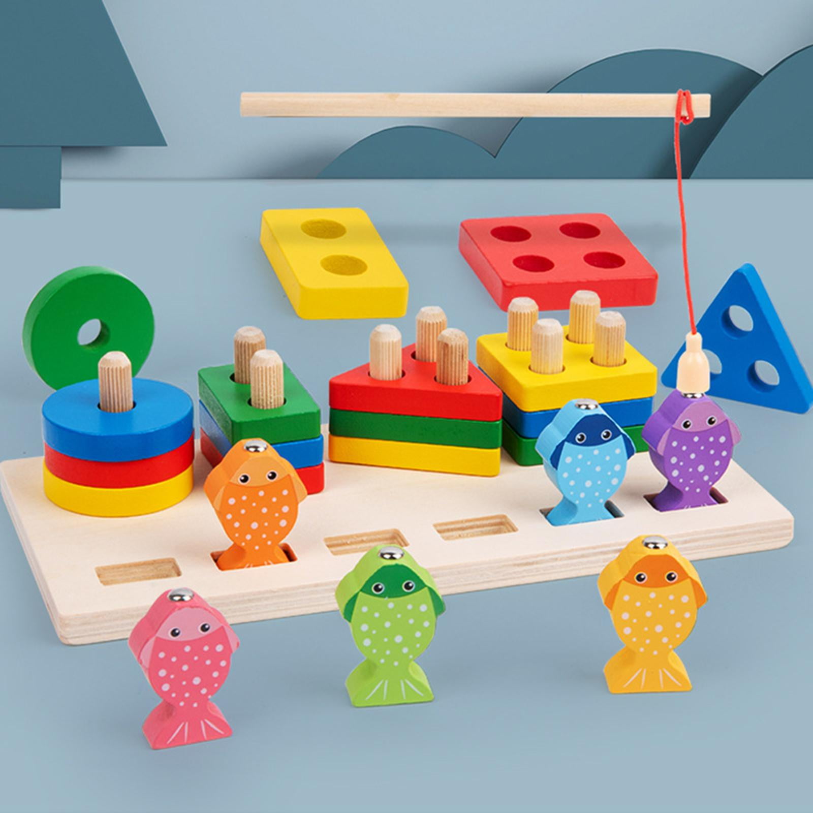 Montessori Fishing Toys Parent Child Interactive Gifts Playset Children ...