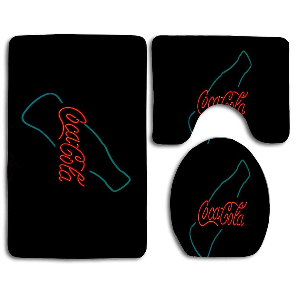 CHAPLLE Texas Coca Cola 3 Piece Bathroom Rugs Set Bath Rug Contour Mat ...