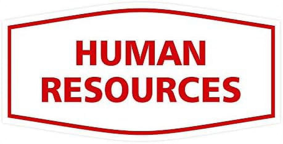 fancy human resources sign with adhesive tape, mounts on any surface ...