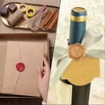 1 Set 1Pc Golden Tone Brass Wax Seal Stamp Heads with Bamboo Stick ...