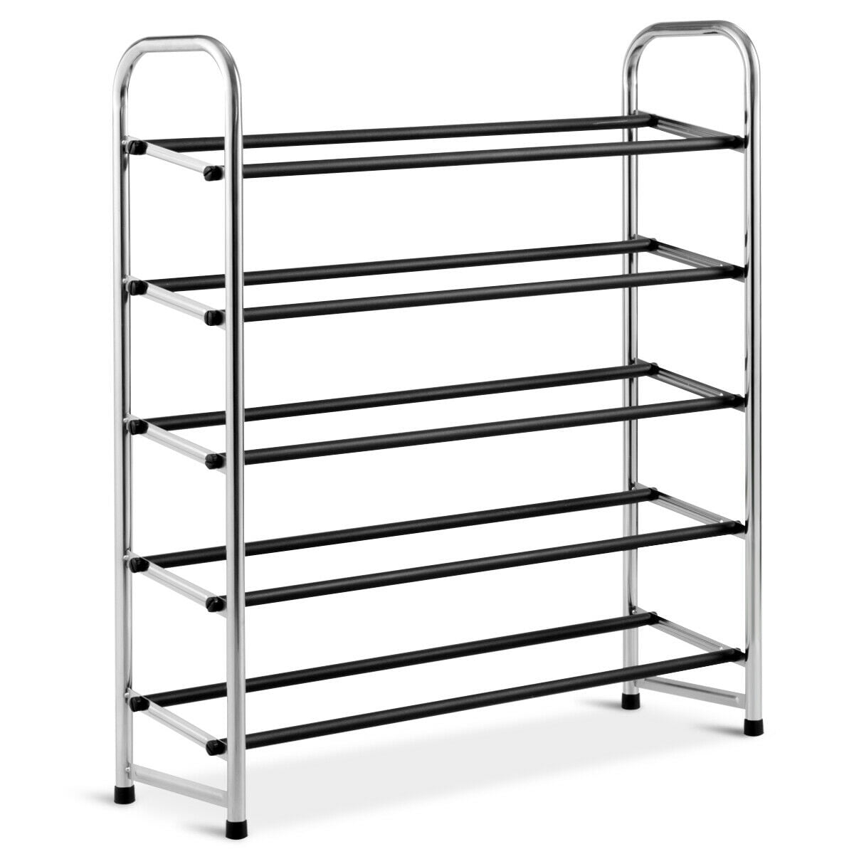 5-Tier Mobile Shoe Rack Tower Storage Shelf Holder Organizer Home ...