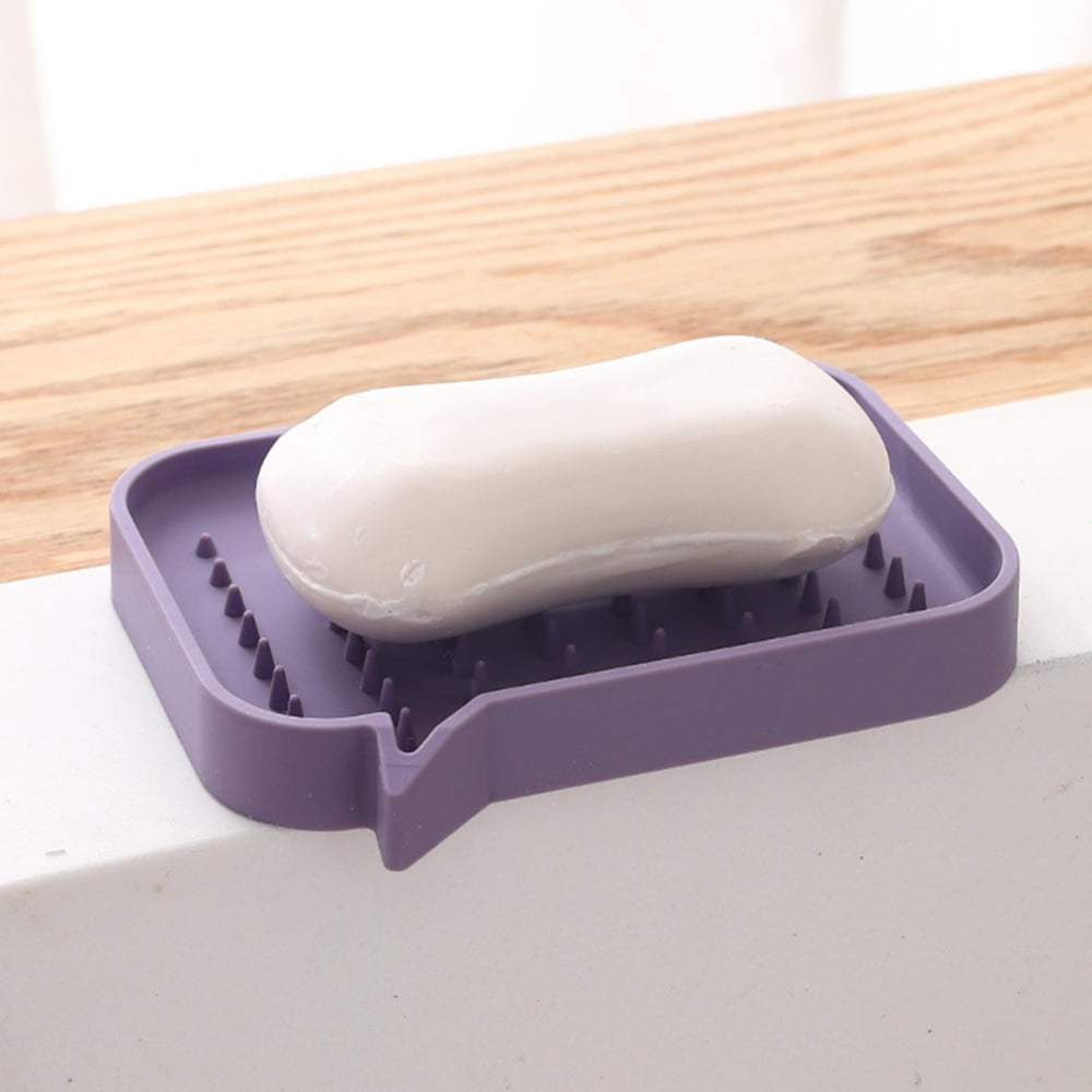 Rectangular Dialog-shaped Silicone Soap Holder, Anti-slip and Drainage ...