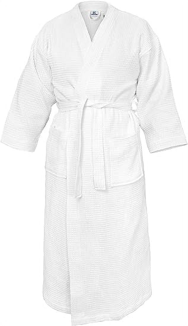 Kaufman - Bathrobe Waffle Kimono Robe 100% Cotton - Luxurious, Soft ...