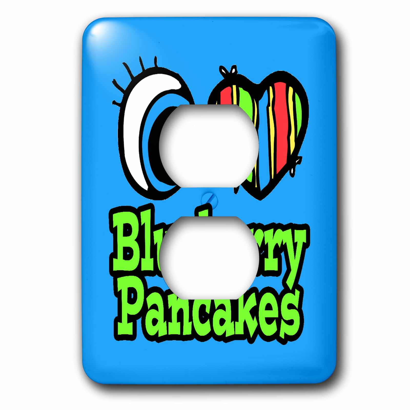 Bright Eye Heart I Love Blueberry Pancakes 2 plug outlet cover lsp ...