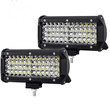 7pouces 16.5cm 144W quatre rangée Barre lumineuse LED de travail spot ...