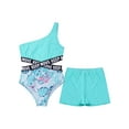 inlzdz Girls 2Pcs Swimsuit Tankini One Piece Bathing Suit with Shorts ...