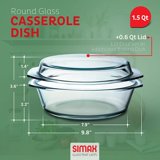 Simax Casserole Dish with Lid Microwave & Oven Safe Clear Glass ...
