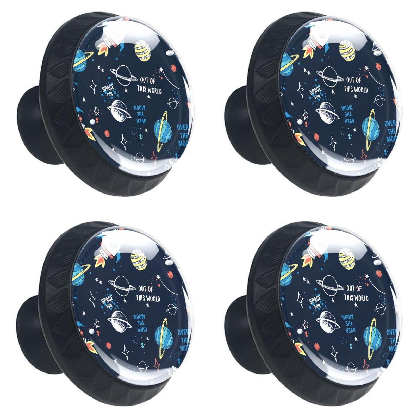 4 Pcs Space Galaxy Rockets Knobs for Kitchen Cabinet Cupboard Dresser ...