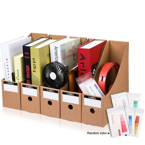Cardboard Magazine File 5 Piece Magazine File Folder Magazine Rack File ...