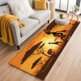 African Black Women Non-Slip Non-Shedding Floor Mat, Dusk Forest Animal ...