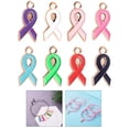 ANXPTIME 100x/set Cancers Awareness Charm Mixed Color Ribbon Pendants ...