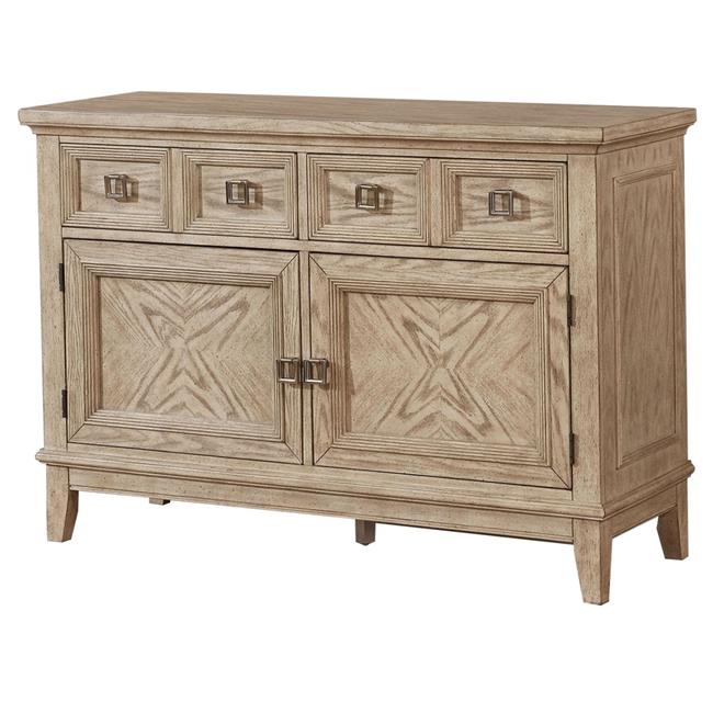 2 Drawer Wooden Server with Square Metal Pulls, Brown - Walmart.com