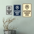 Signs ByLITA Portrait Round Attention Danger Area Sign (Blue) - Large ...