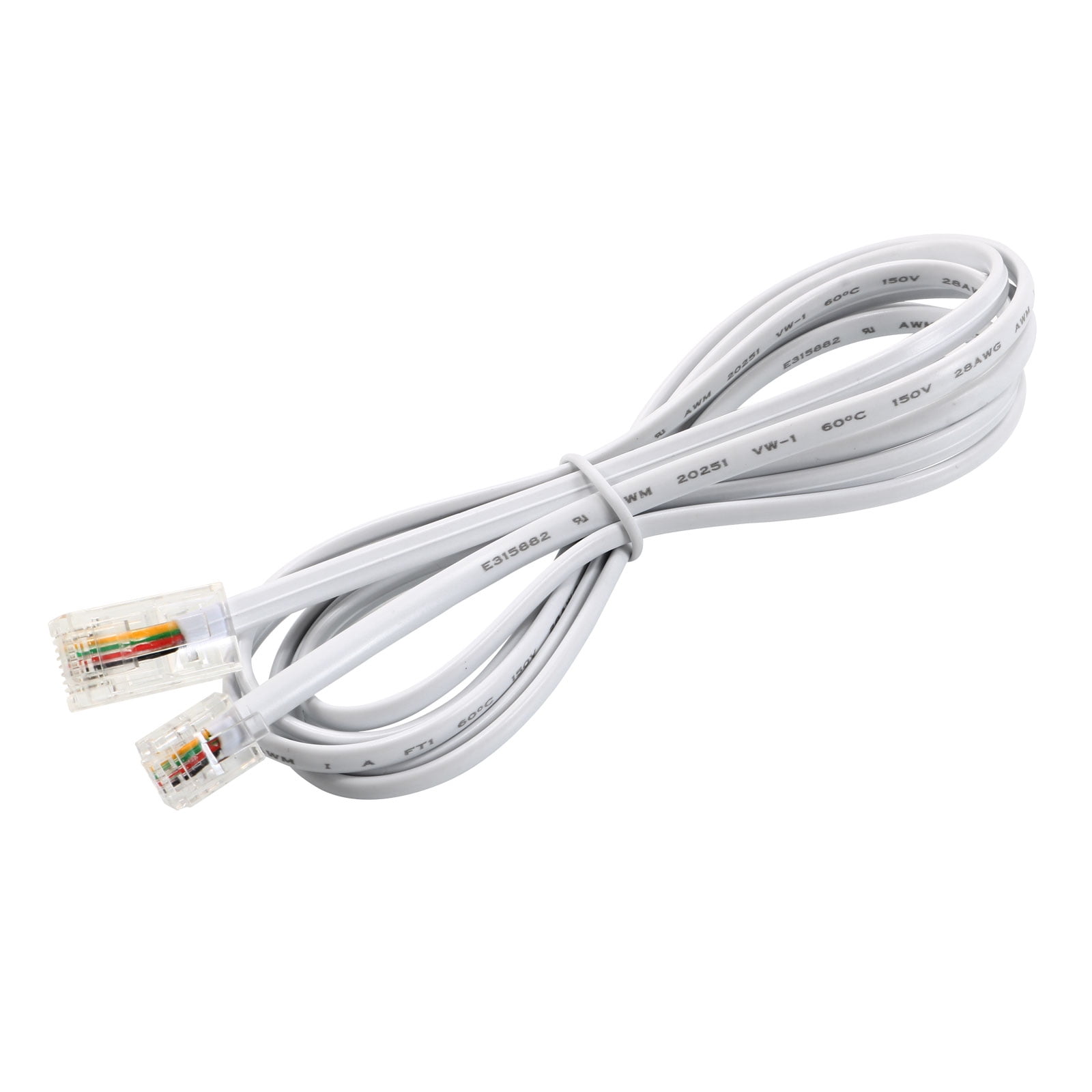 5.6Ft Telephone RJ11 6P4C to RJ45 8P4C Connector Plug Cable