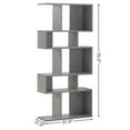 5-Tier Wooden Geometric Bookcase Industrial S-Shaped Bookshelf Display ...