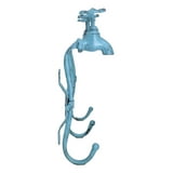 Cast Iron Vintage Rustic Blue Farmhouse Sink Faucet Spigot Triple Wall ...