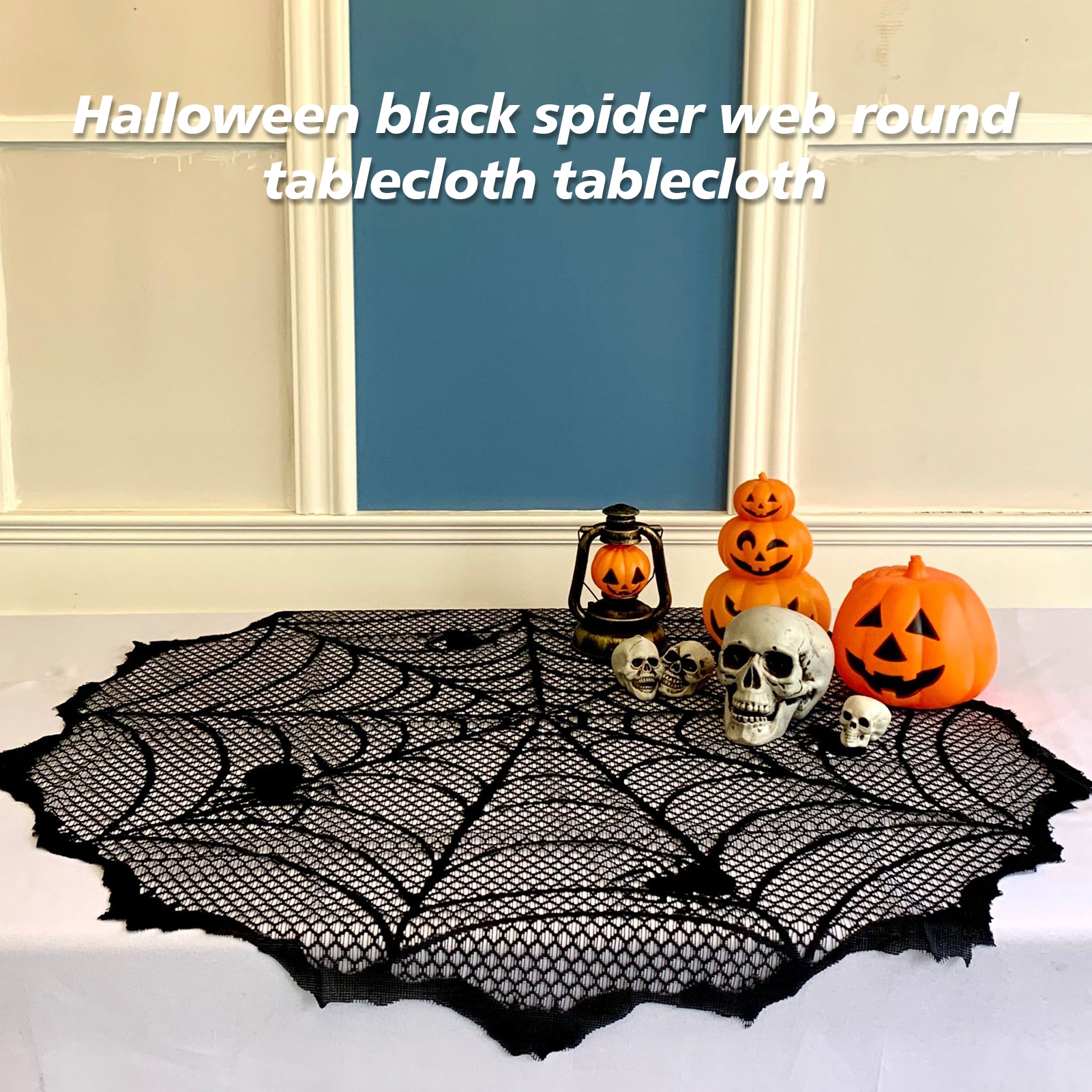 CherryHome Halloween Party Supplies Spider Web Tablecloth Realistic ...