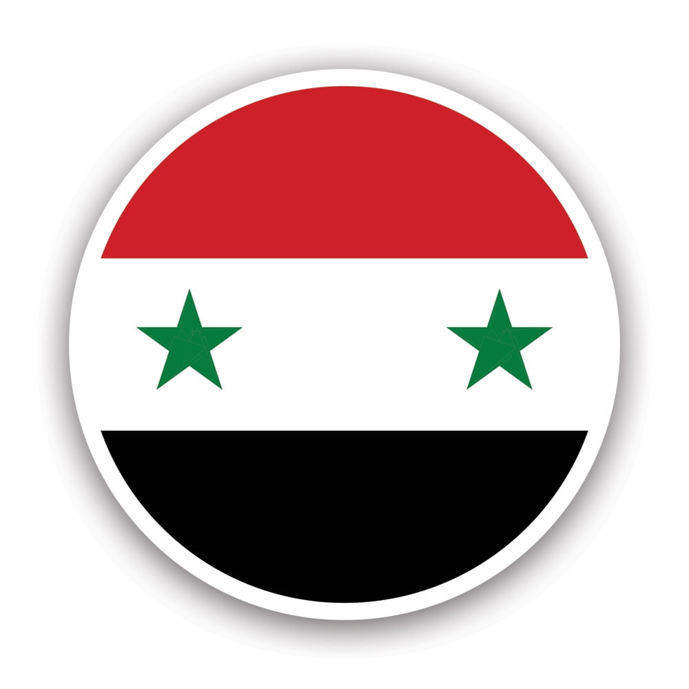 Round Syrian Flag Sticker Decal - Self Adhesive Vinyl - Weatherproof ...