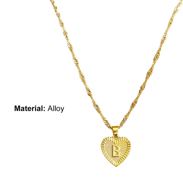 harmtty Pendant Necklace A-Z Initial Letter Heart Shape harmtty Pendant Necklace A-Z Initial Letter Heart Shape