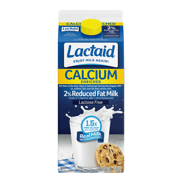 Lact-Aid Fat Free Milk 64 oz Dairy & Gluten Free Ultra-Pasteurized ...