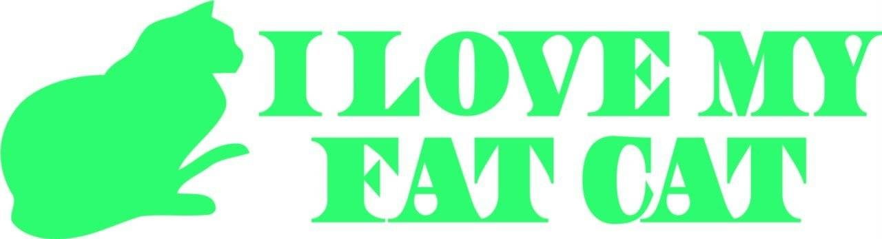 Girls I Love my Fat Cat Bright Pets Wall Decal Decoration Bright Sign ...