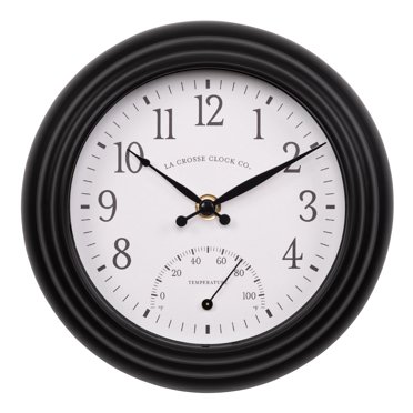 La Crosse Technology Silver Table/Wall Digital Atomic Clock with Indoor ...