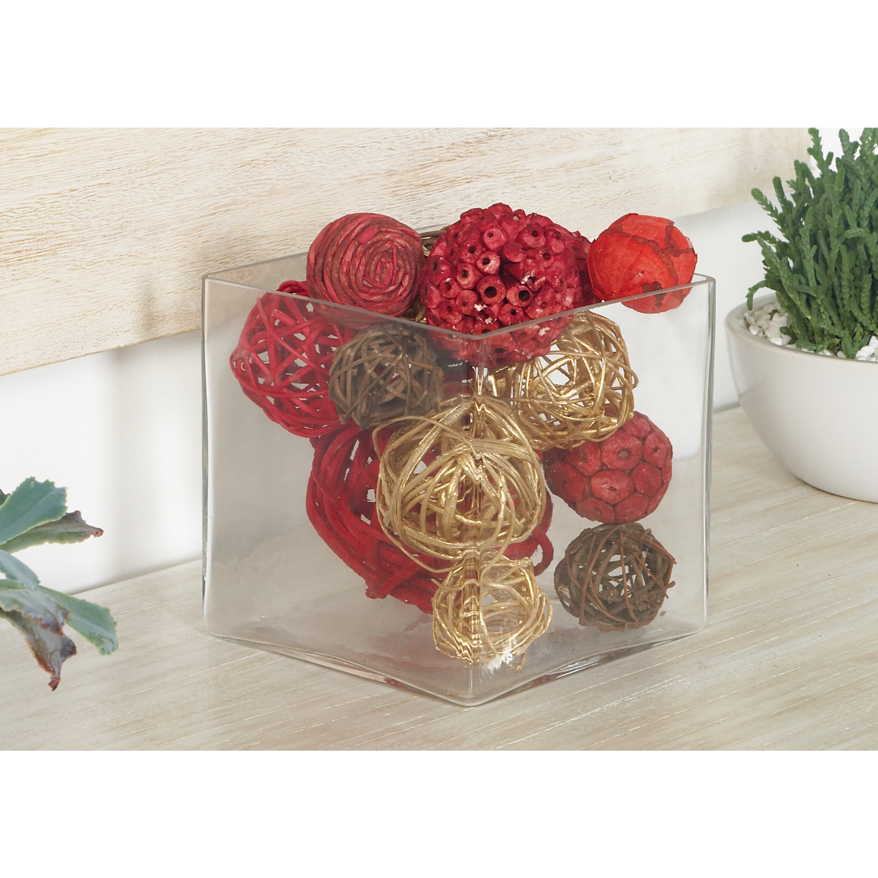 DecMode Multi Colored 6" Handmade Dried Plant Orbs & Vase Filler with ...