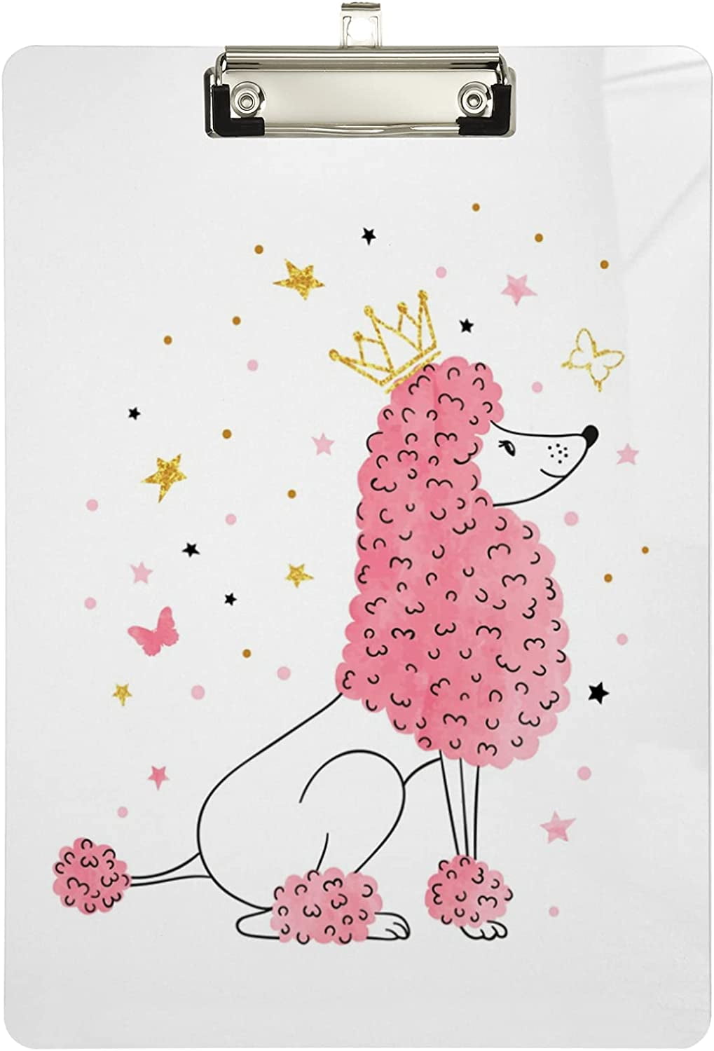 ZHANZZK Watercolor Princess Poodle Dog Clipboard Hardboard Wood Nursing ...