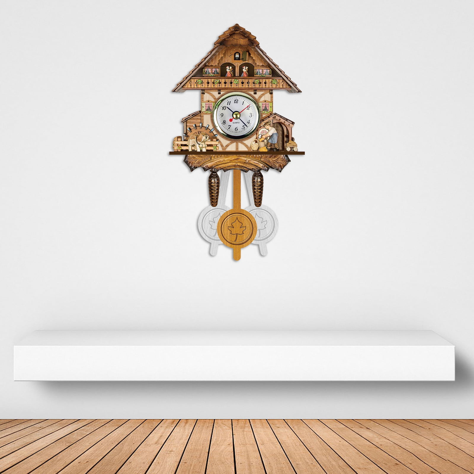 Buy Kqegk Cuckoo Cuckoo Wall Clock Chime Alarm Clock Retro Clock Wooden ...